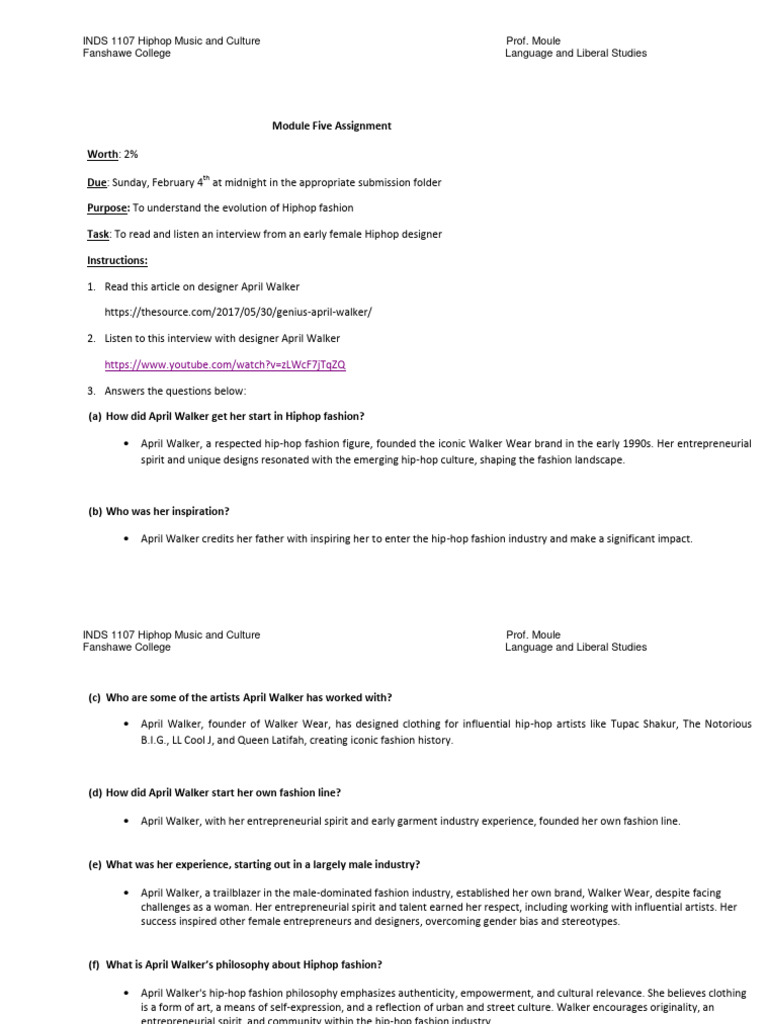 Module Five Assignment | PDF | Fashion | Hip Hop Music