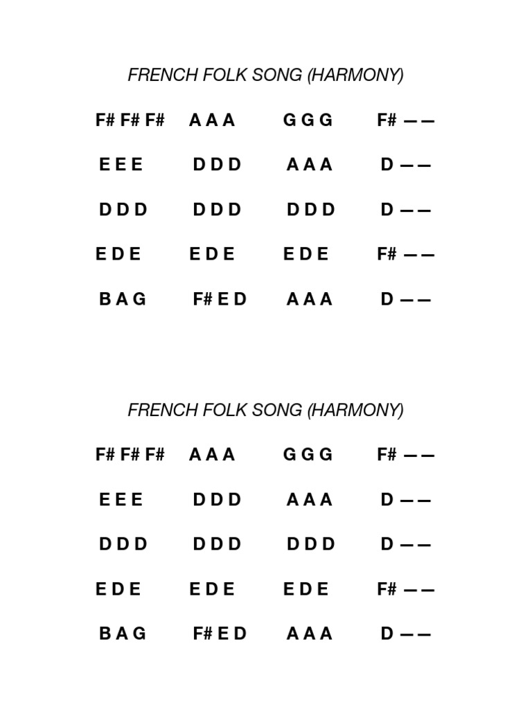 French Folk Song Harmony | PDF