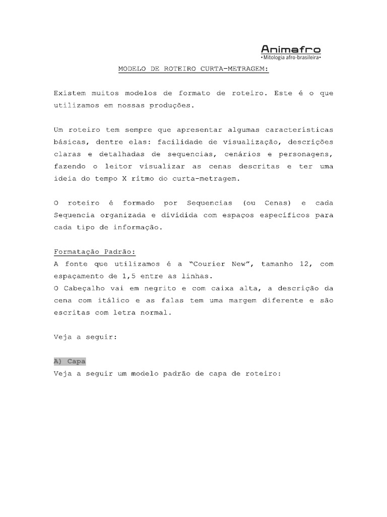 Modelo de Roteiro | PDF