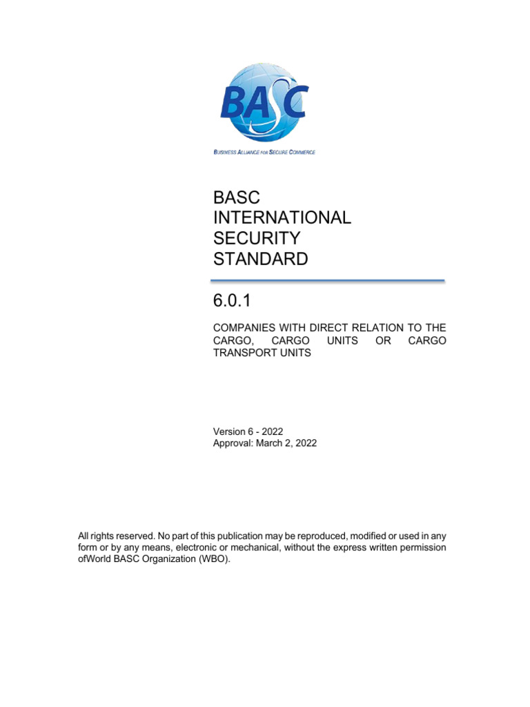 BASC International Security Standard 6.0.1 | PDF | Information Security ...