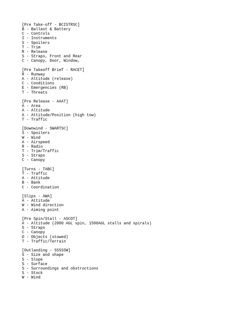 Xcsoar Checklist | PDF