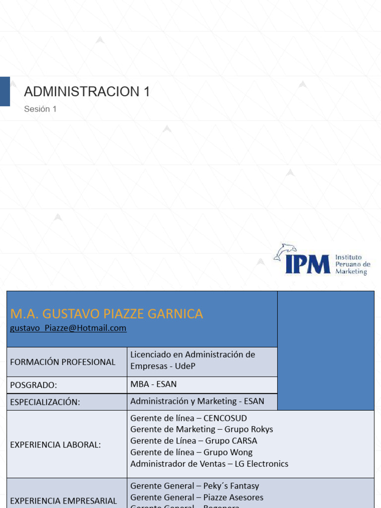 Sesión 1 - Adm1 | PDF | Ibm | Business