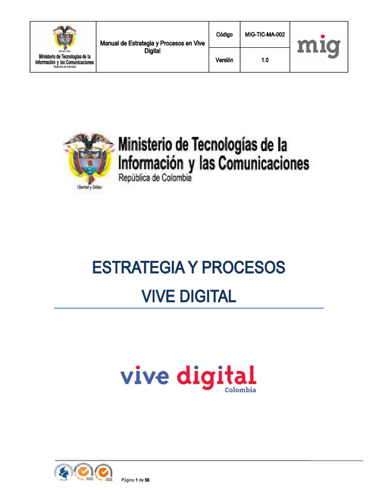 Mig Tic Ma 002 Manual de Estrategia y Procesos en Vive Digital v1 | PDF ... Mig Tic Ma 002 Manual de Estrategia y Procesos en Vive Digital v1 | PDF ...