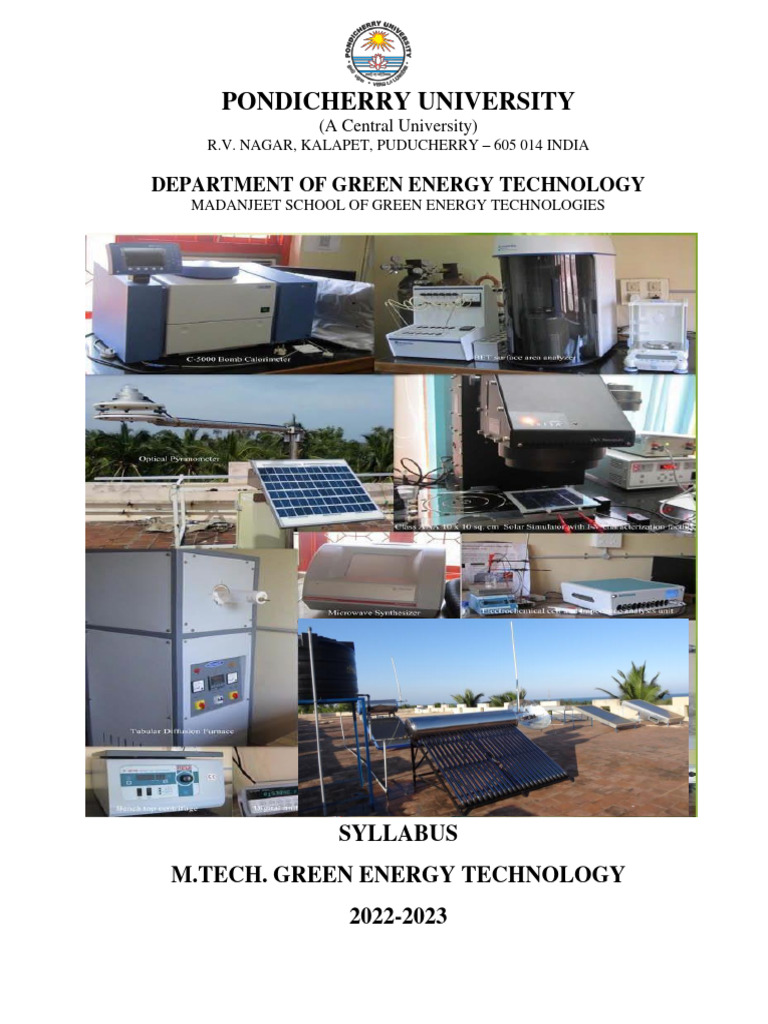 M.Tech. in Green Energy Technology Syllabus | PDF | Heat Transfer ...