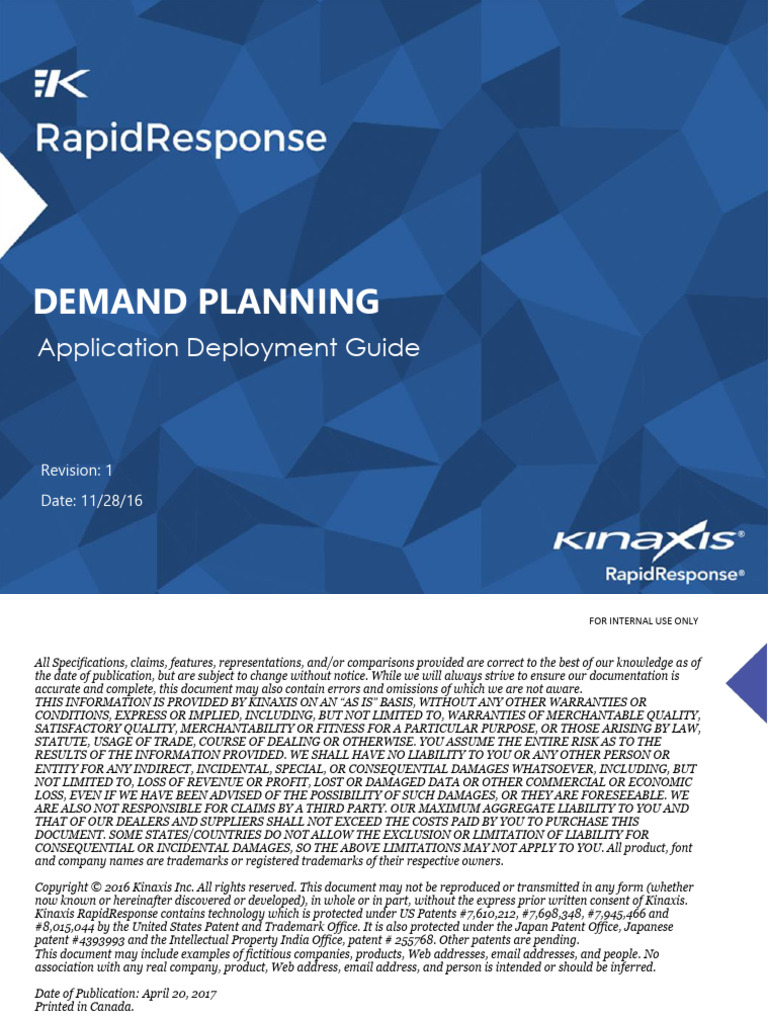 Application Deployment Guide - Demand Planning 2016.2 | PDF | Forecasting | Databases