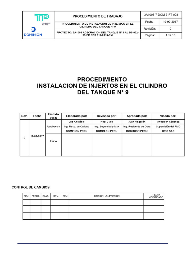3A1008-7-DOM-3-PT-028 Proc. Instalacion de Injertos en El Cilindro Del ...