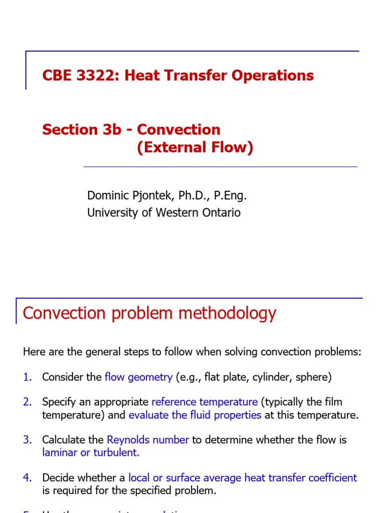 Section 3b-Convection External Flow | PDF | Fluid Dynamics | Boundary Layer