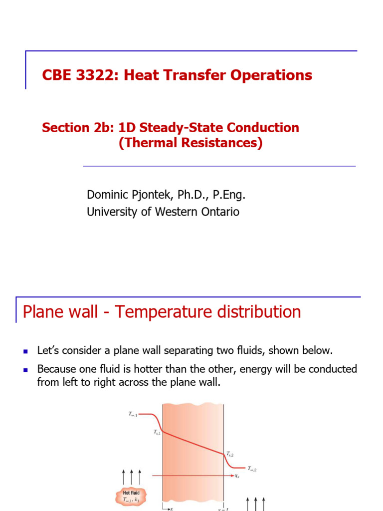 Section 2b-1D Conduction Thermal Resistances | PDF | Thermal Conduction | Thermal Conductivity