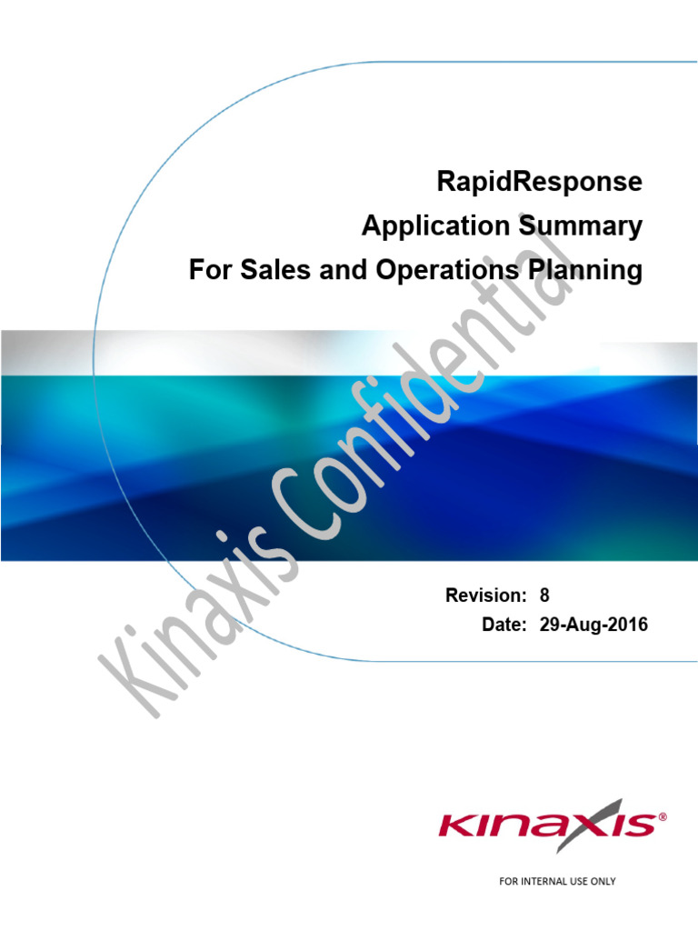 Application Summary Document - Sales Operations Planning | PDF ...