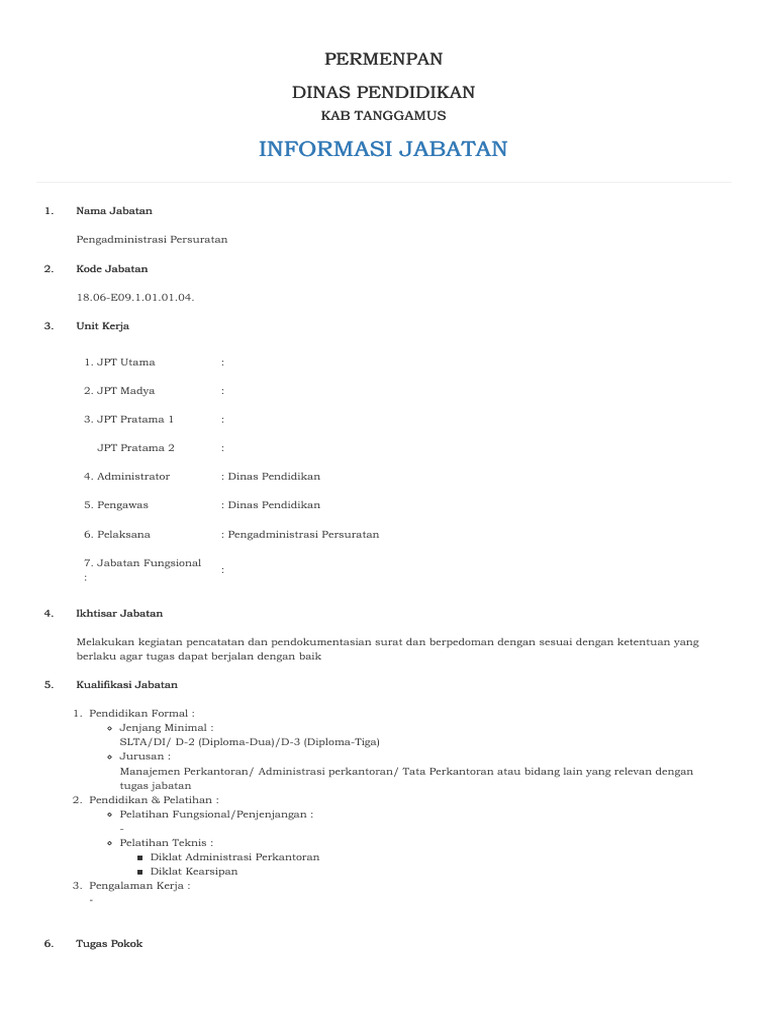 Pengadministrasi Persuratan | PDF