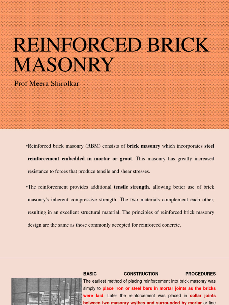 Reinforced brickwork | PDF | Masonry | Concrete