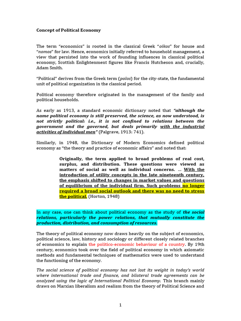 Understanding Political Economy Concepts | PDF | Political Economy ...
