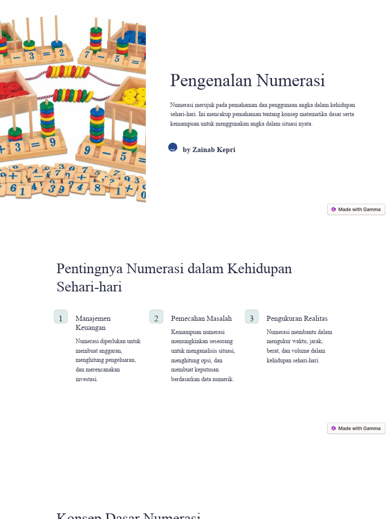 Pengenalan Numerasi | PDF | Pengelolaan Keuangan & Uang