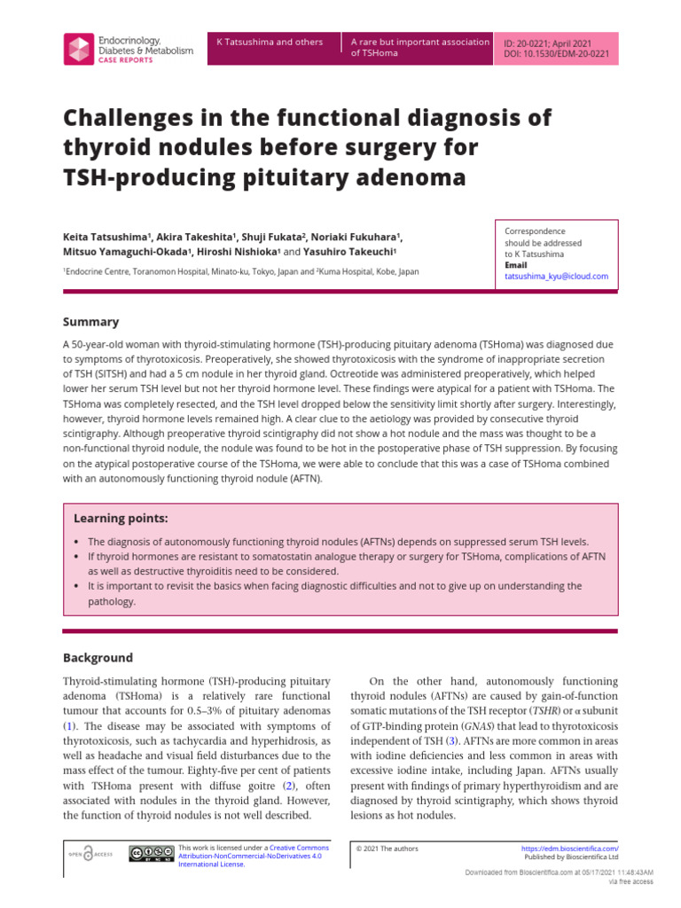 Challenges in The Functional Diagnosis of Thyroid Nodules Before ...