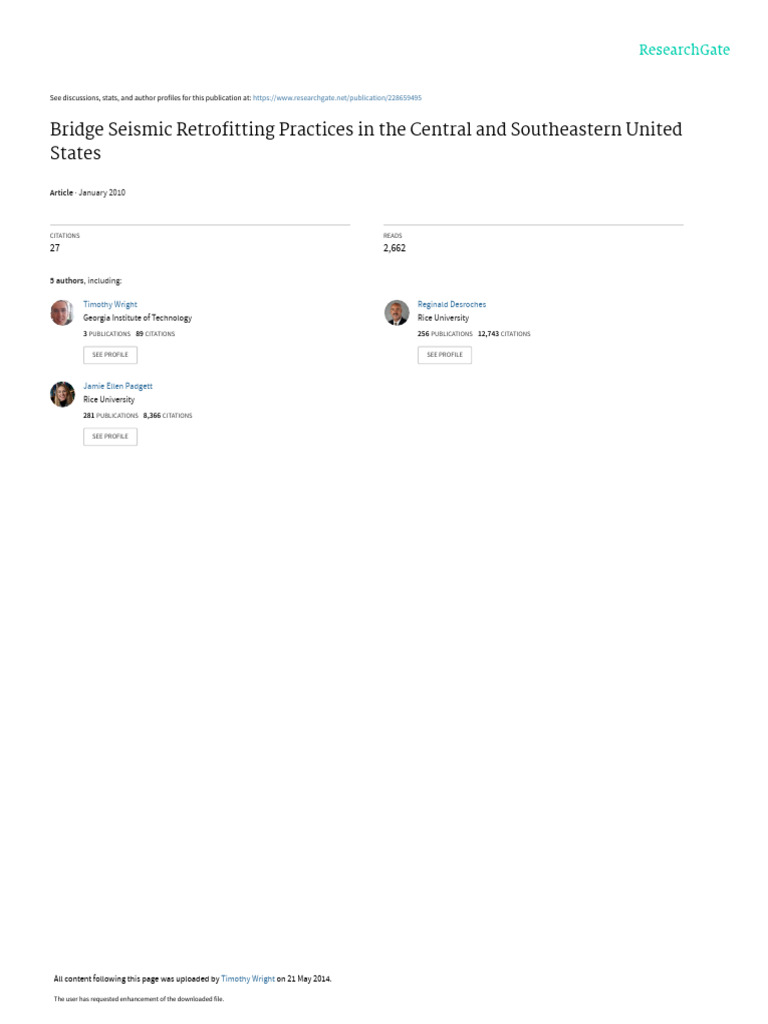 Bridge Seismic Retrofitting Practices in The Centr | PDF | Earthquakes ...