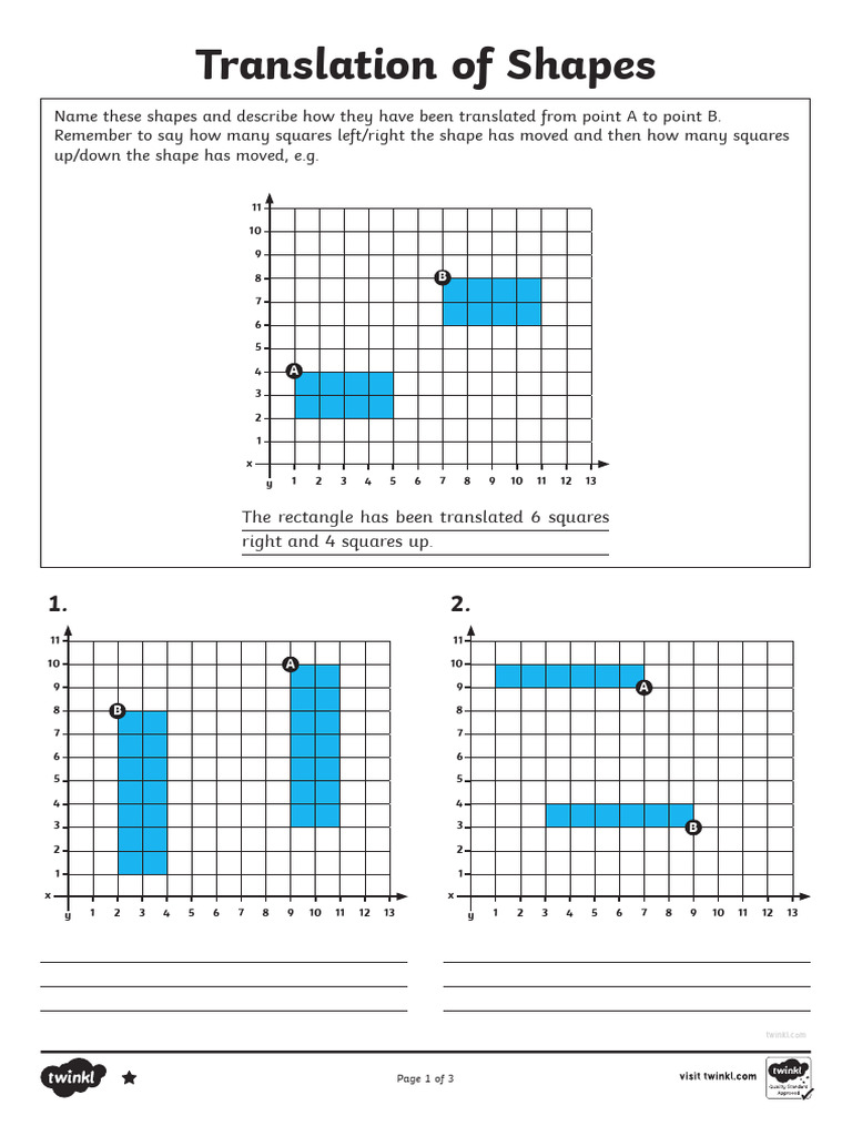 t2 M 2341 Year 4 Translation of Shapes Differentiated Activity Sheets ...