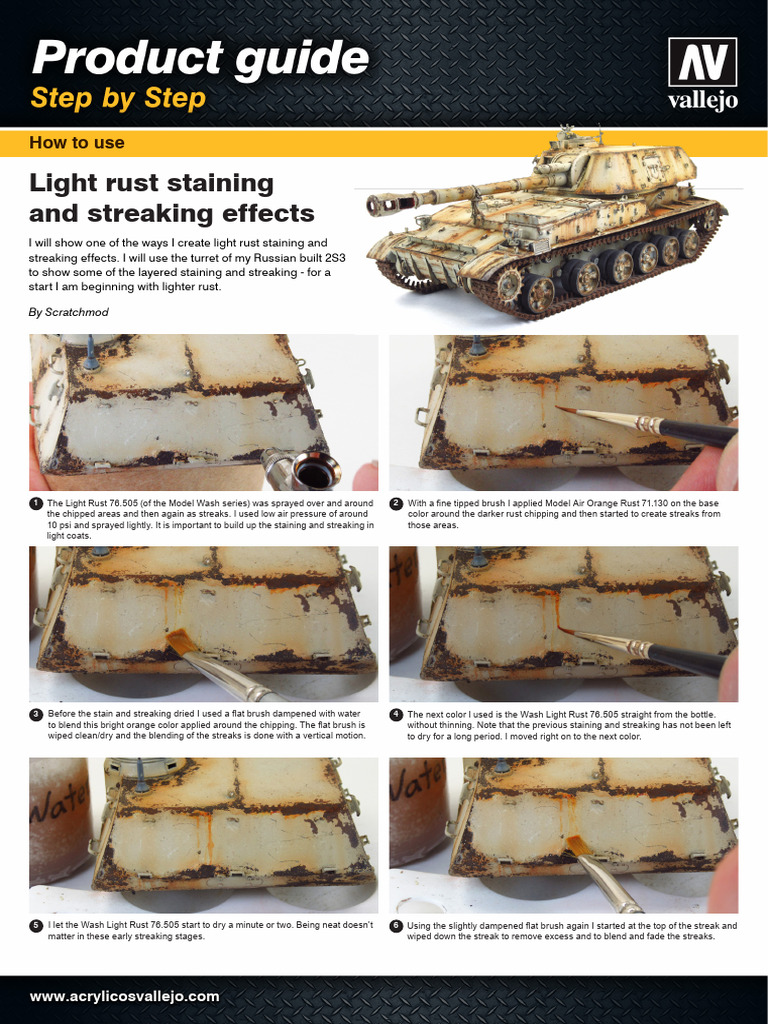 Vallejo Stepbystep Light Rust Staining and Streaking Effects EN | PDF | Rust | Paint