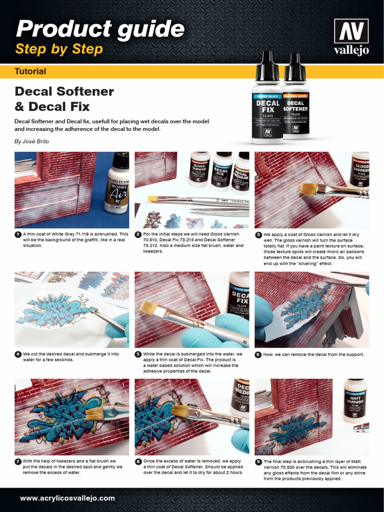 Vallejo Stepbystep Decal Softener and Decal Fix EN | PDF | Home & Garden | Art