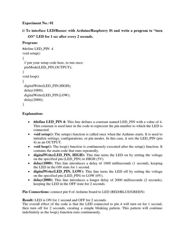 IoT - Exp 1 | PDF | Arduino | Computer Engineering