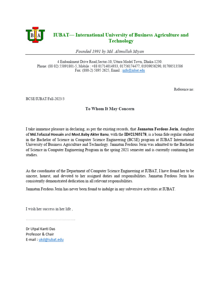 IUBAT - International University of Business Agriculture and Technology ...