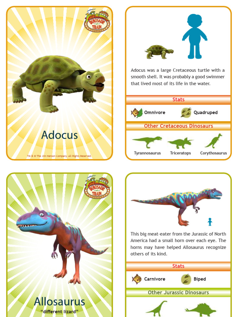 Dinosaur Train Cards 04.2021 | PDF | Dinosaurs | Tyrannosaurus