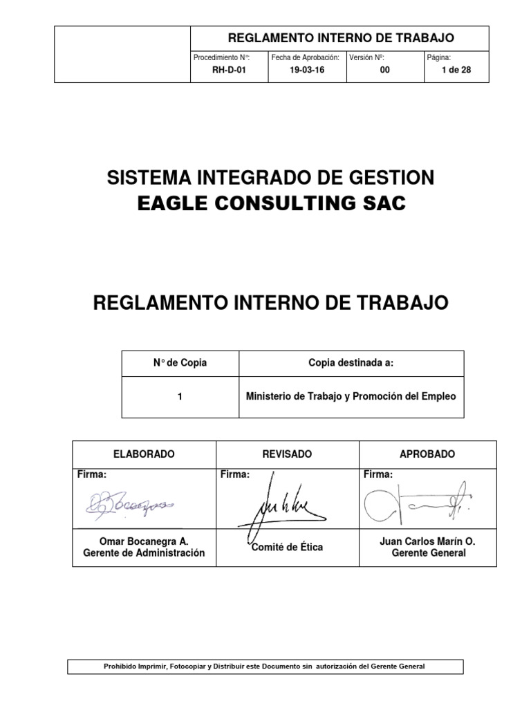 Reglamento Interno de Trabajo | PDF | Derecho laboral | Business