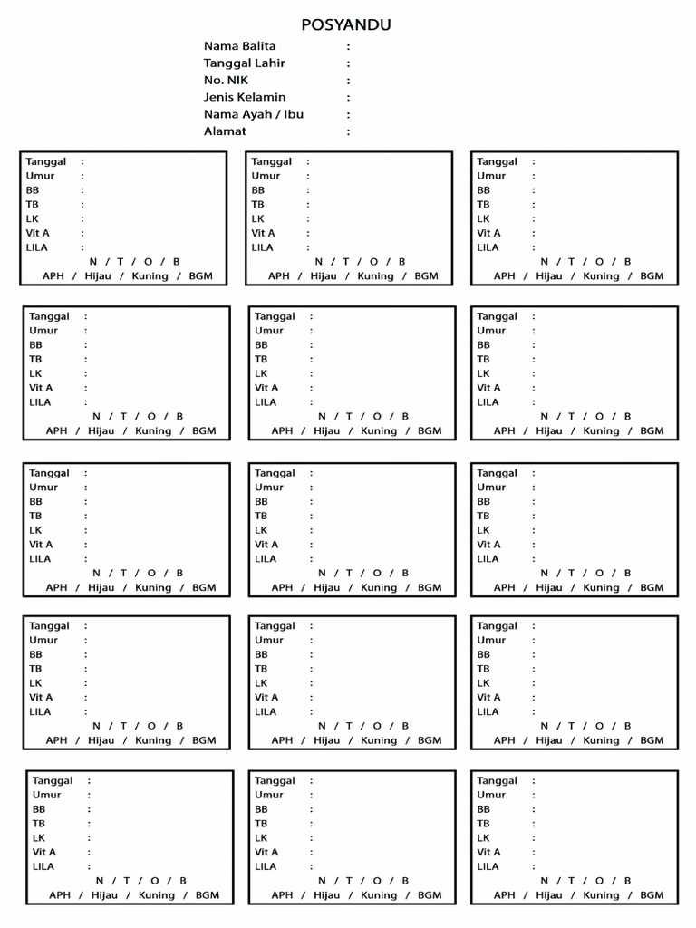 Template Posyandu Depan | PDF