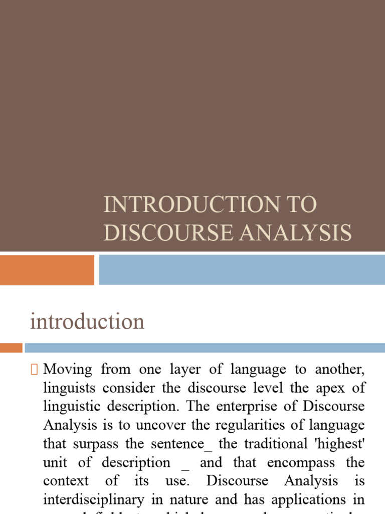 Introduction To Discourse Analysis | PDF | Linguistics | Communication
