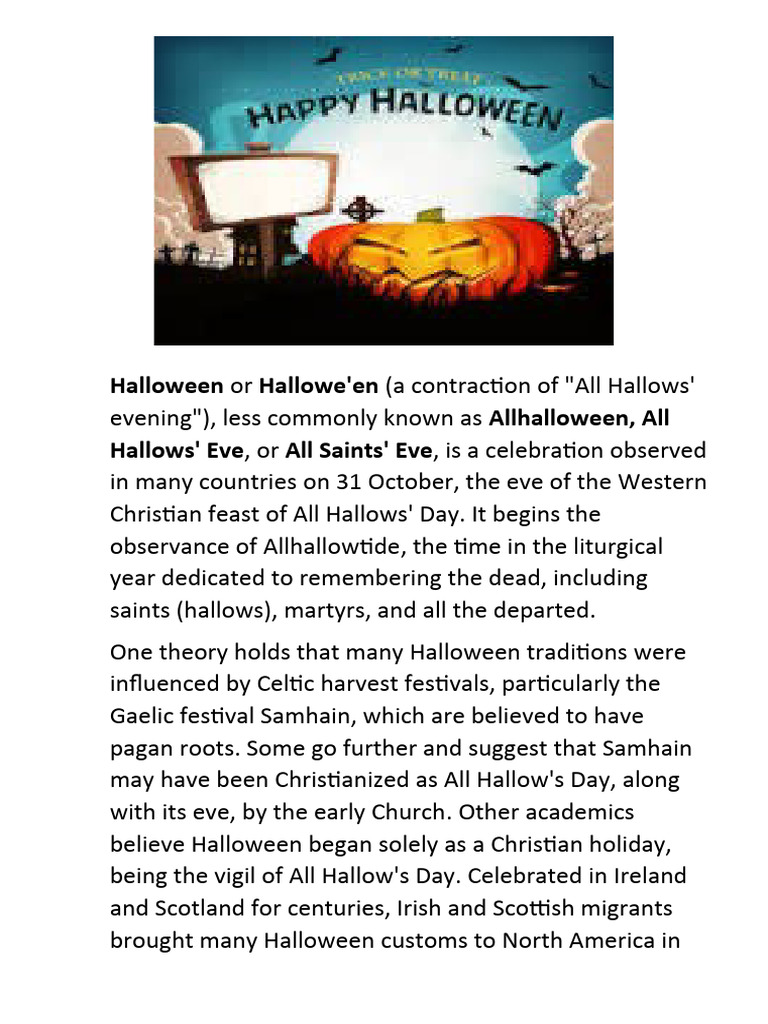 Halloween's Christian Origins Explained | PDF | Halloween | Religious ...