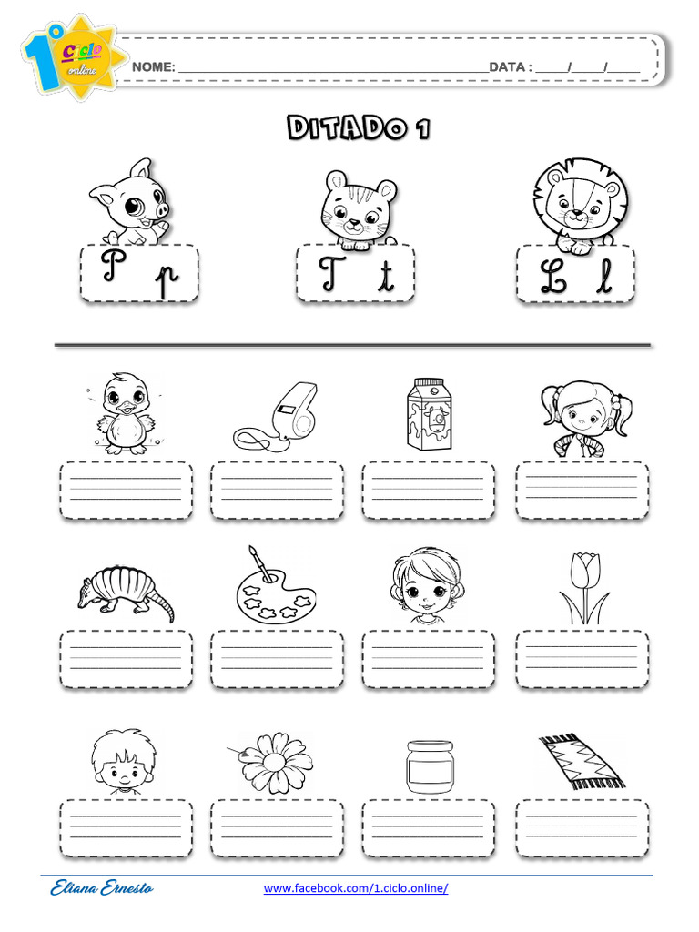 Ditado Ilustrado P T L D M V N | PDF