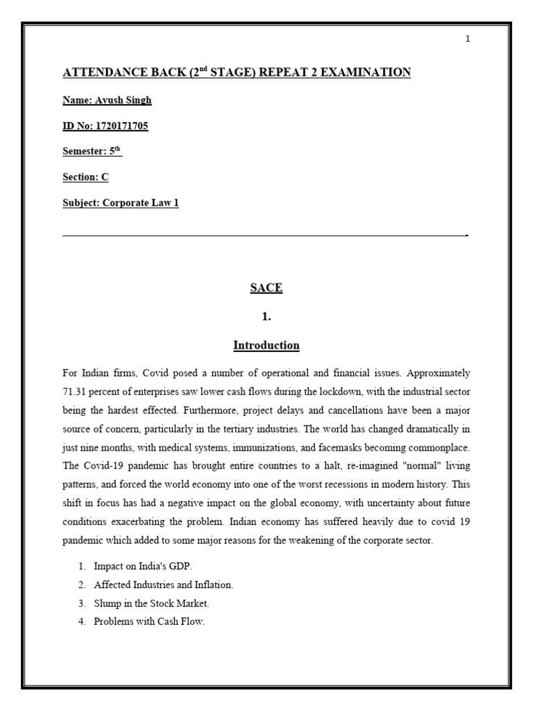 Stage II - Corporate Law 1 Sace | PDF | Economies