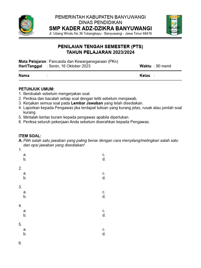 Template PTS SMP | PDF