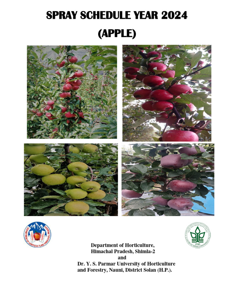 SPRAY SCHEDULE OF APPLE YEAR 2024 (English) | PDF | Botany | Plants