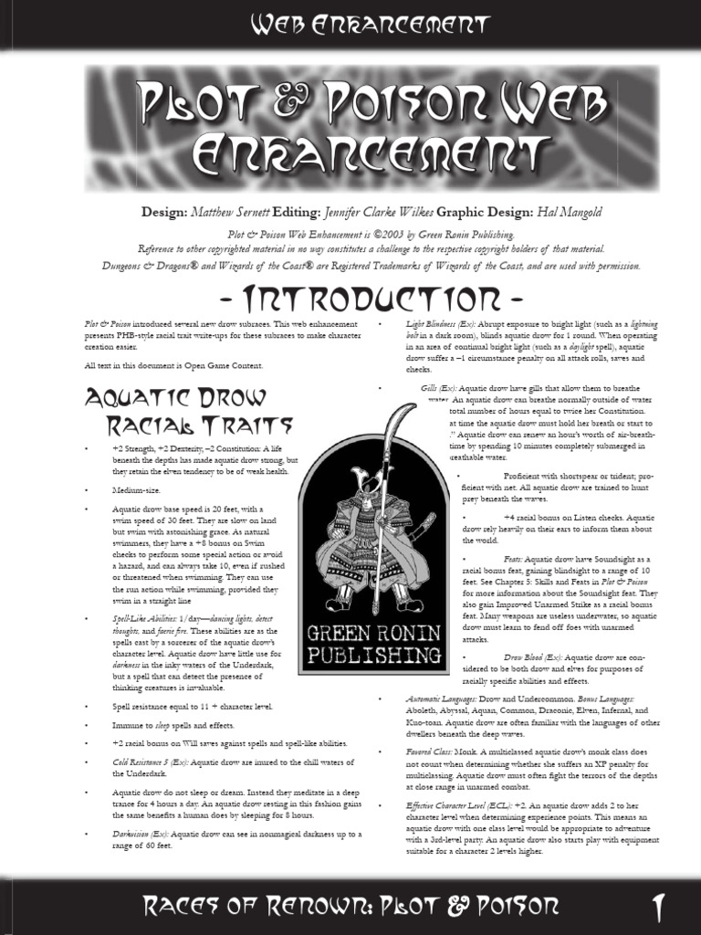 Plot N Poison Web Enh | PDF | D20 System | License