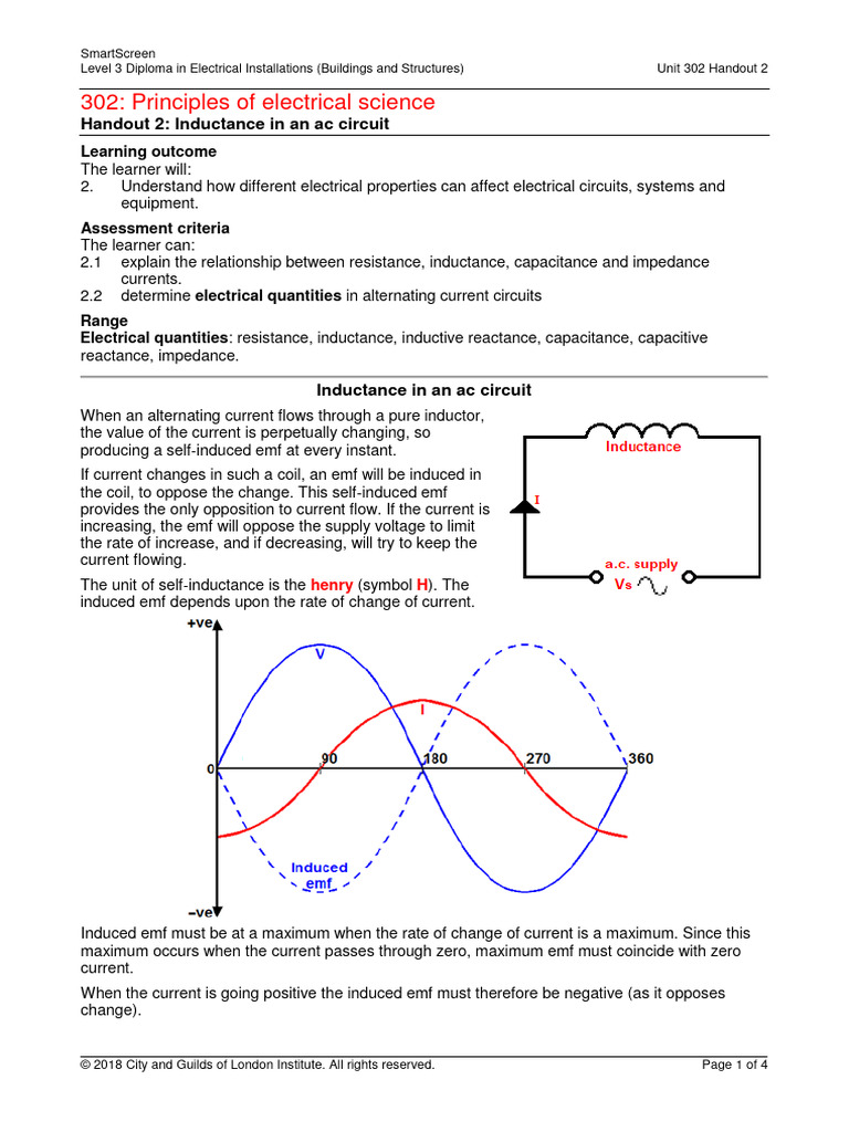 Inductance in AC Circuits Explained | PDF | Inductance | Inductor