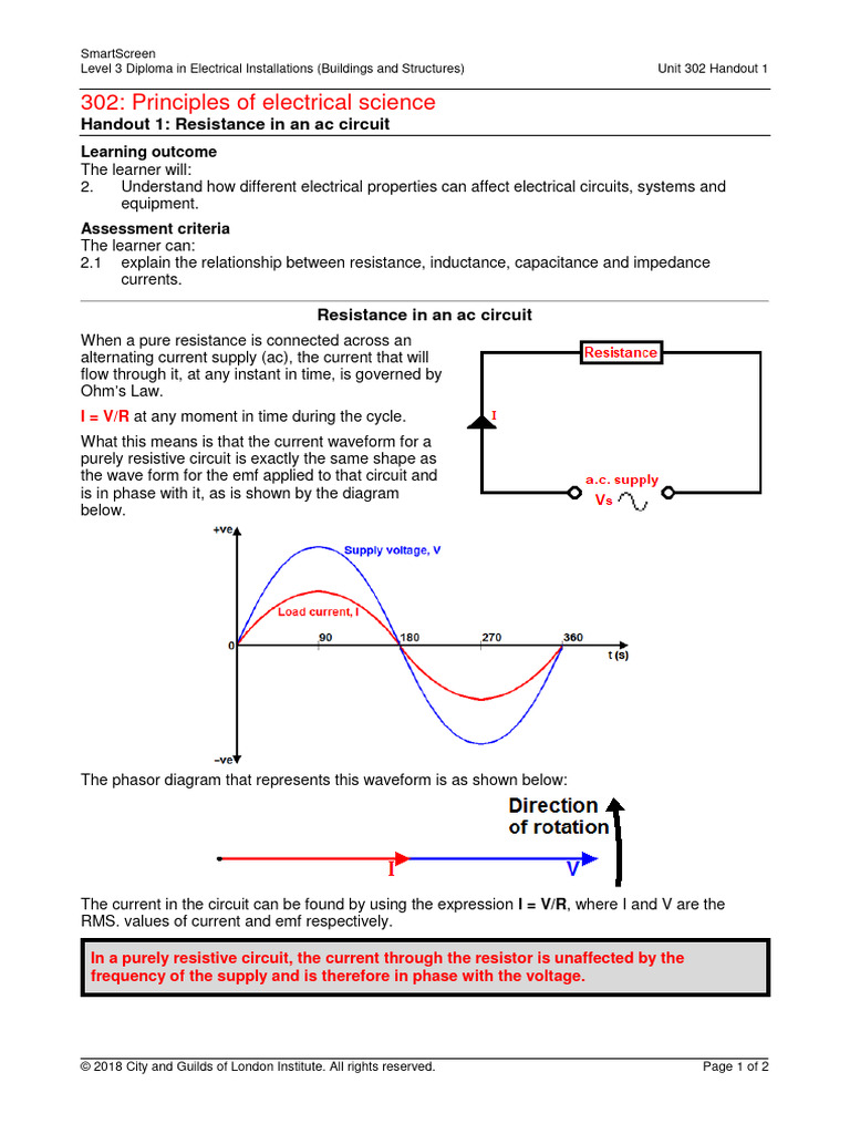 AC Circuit Resistance Explained | PDF | Electrical Resistance And ...