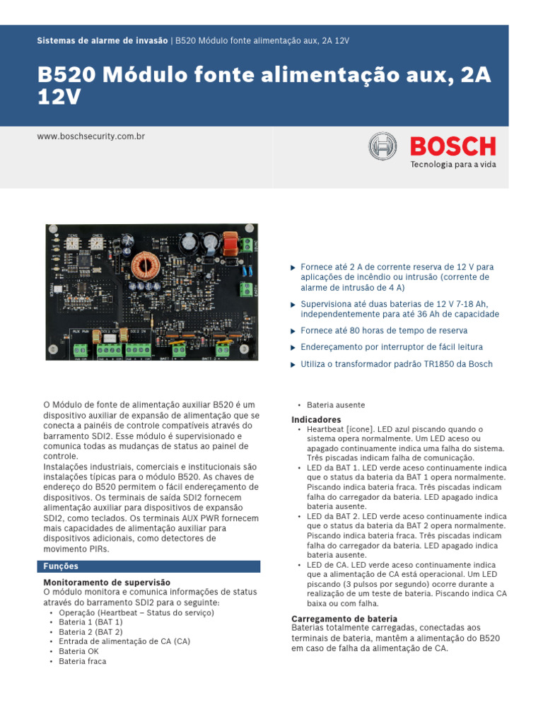 Módulo B520: Fonte de Alimentação Auxiliar | PDF | Diodo emissor de luz ...