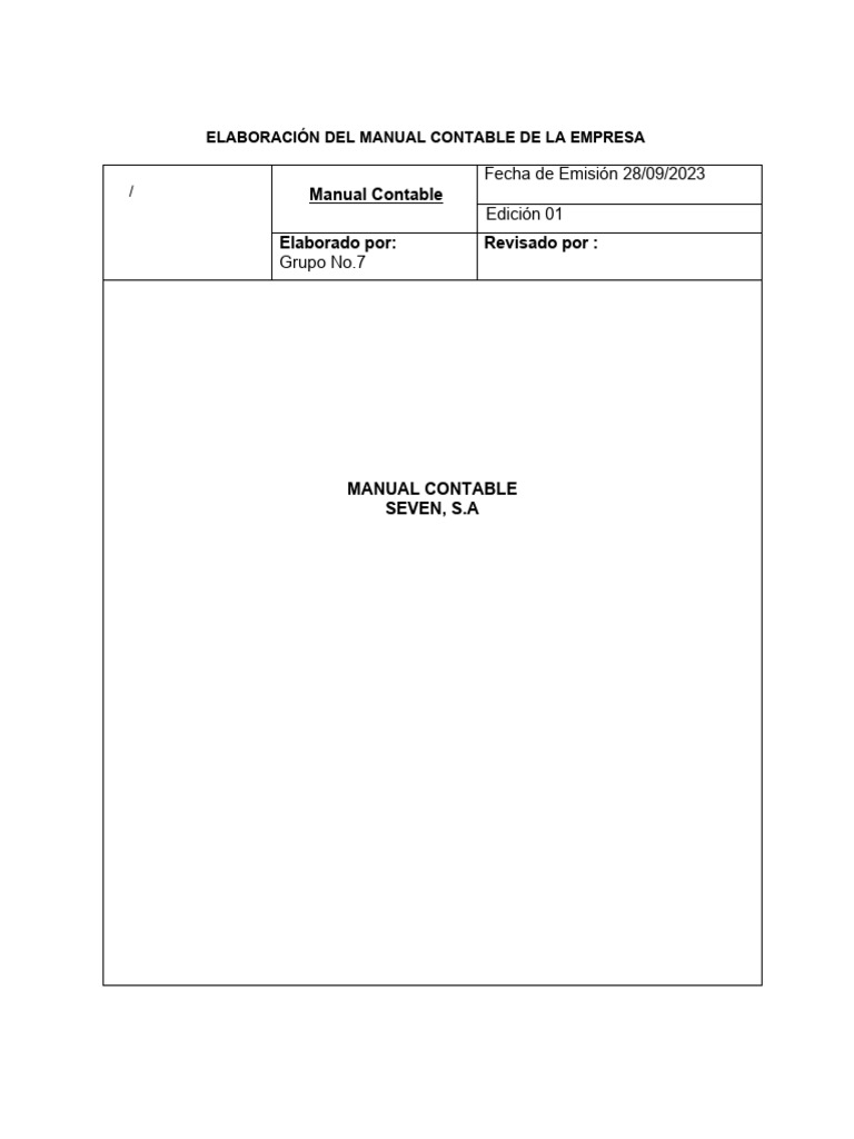 Manual Contable Empresarial | PDF | Contabilidad | normas ...