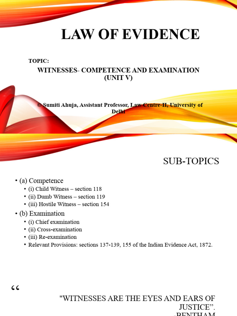 WITNESSES examination | PDF | Witness | Cross Examination