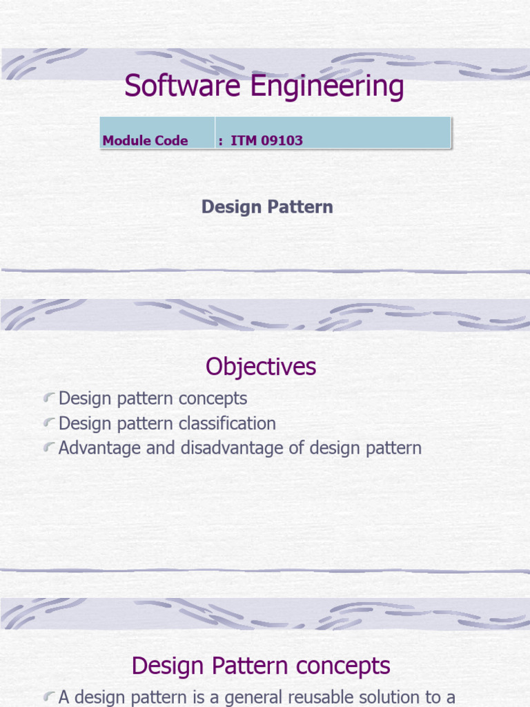 Lecture Design Pattern | PDF | Software Design Pattern | Class ... Lecture Design Pattern | PDF | Software Design Pattern | Class ...