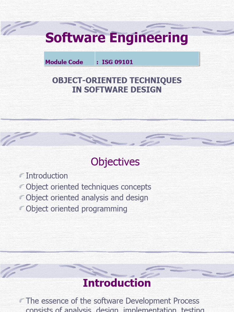 Lecture Oo Techniques Pdf Object Oriented Programming Object Computer Science 