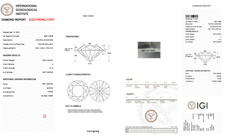 2 ZERO 3 CTS ROUND e Com CERTIFICADO Igi NUMERO A LASER 506110848 ...