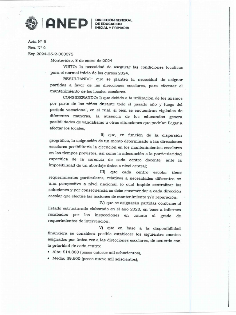 Acta 5 Resol 2 | PDF