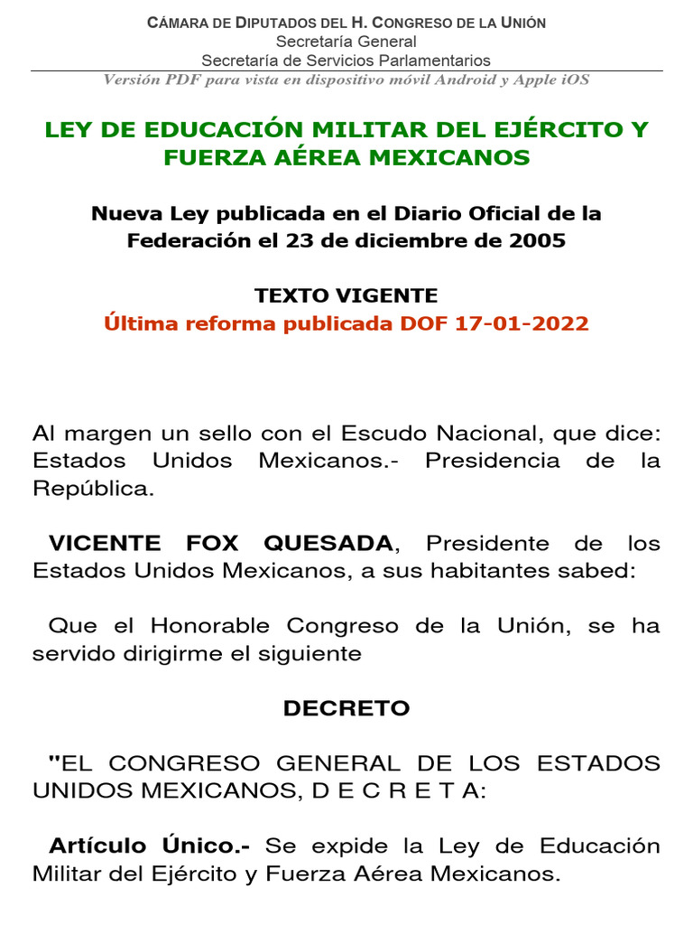Ley de Educacion Militar Del Ejercito y Fuerza Aerea | PDF | Ciencia ... Ley de Educacion Militar Del Ejercito y Fuerza Aerea | PDF | Ciencia ...