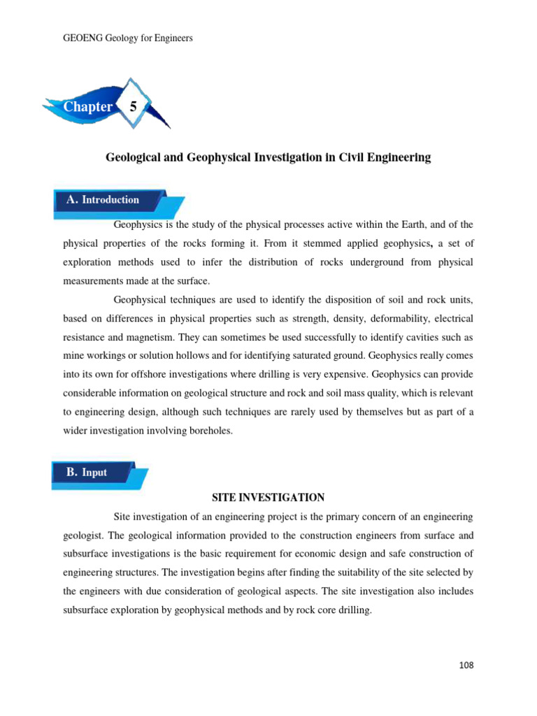 Chapter 5 Geological and Geophysical Investigations in Civil ...