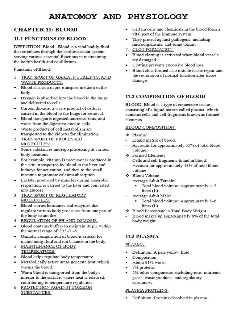 CHAPTER 11 ANAPHY Transes | PDF | White Blood Cell | Coagulation