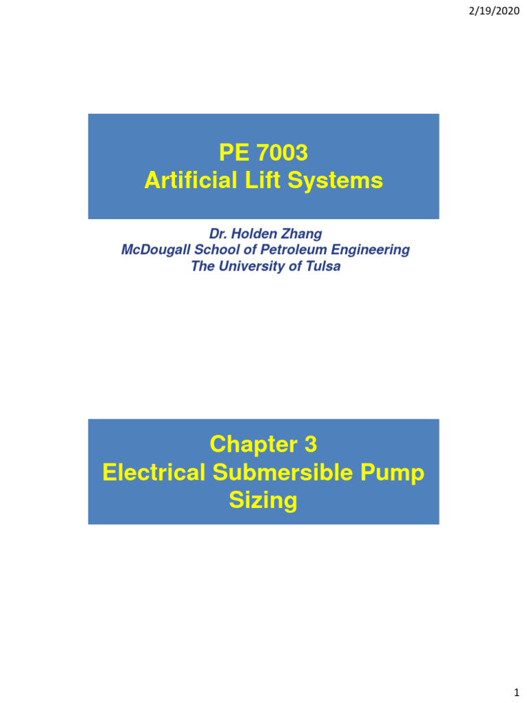 AL3 ESP 2 ESP Sizing | PDF | Pump | Viscosity