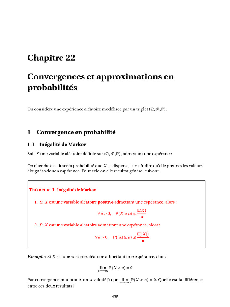Chap 22 | PDF | Probabilité | Espérance mathématique