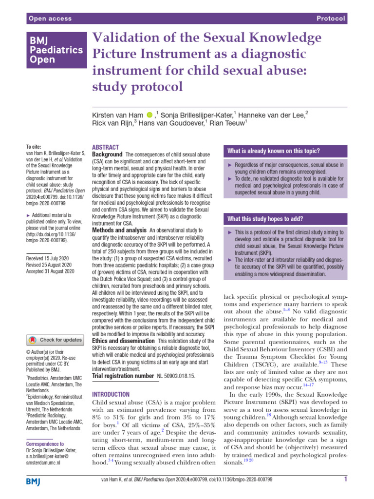 Diagnostic Instrument | PDF | Child Abuse | Child Sexual Abuse