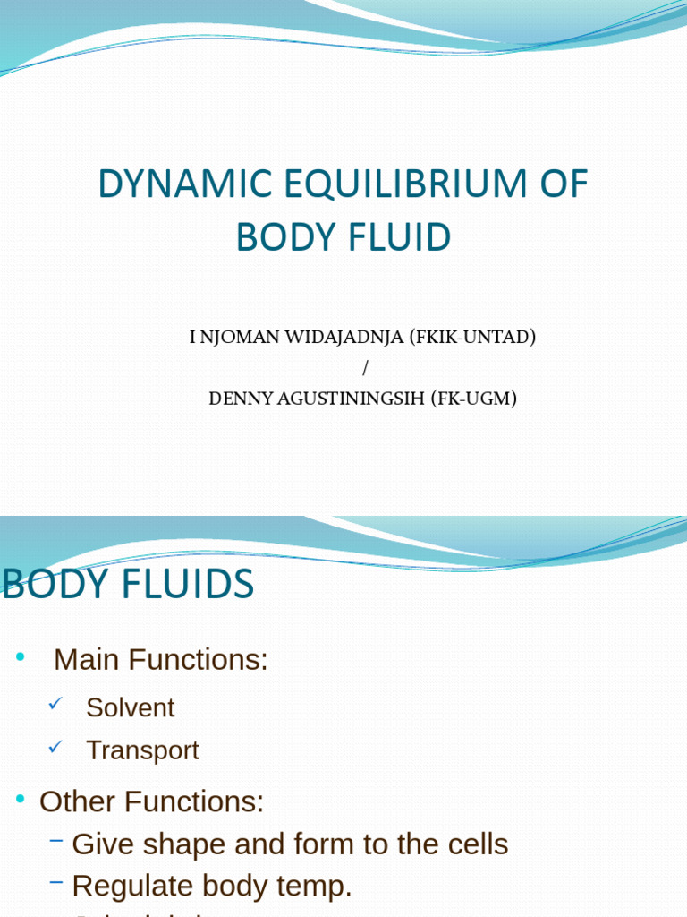 PPT Fluid Balance | PDF | Homeostasis | Chemistry